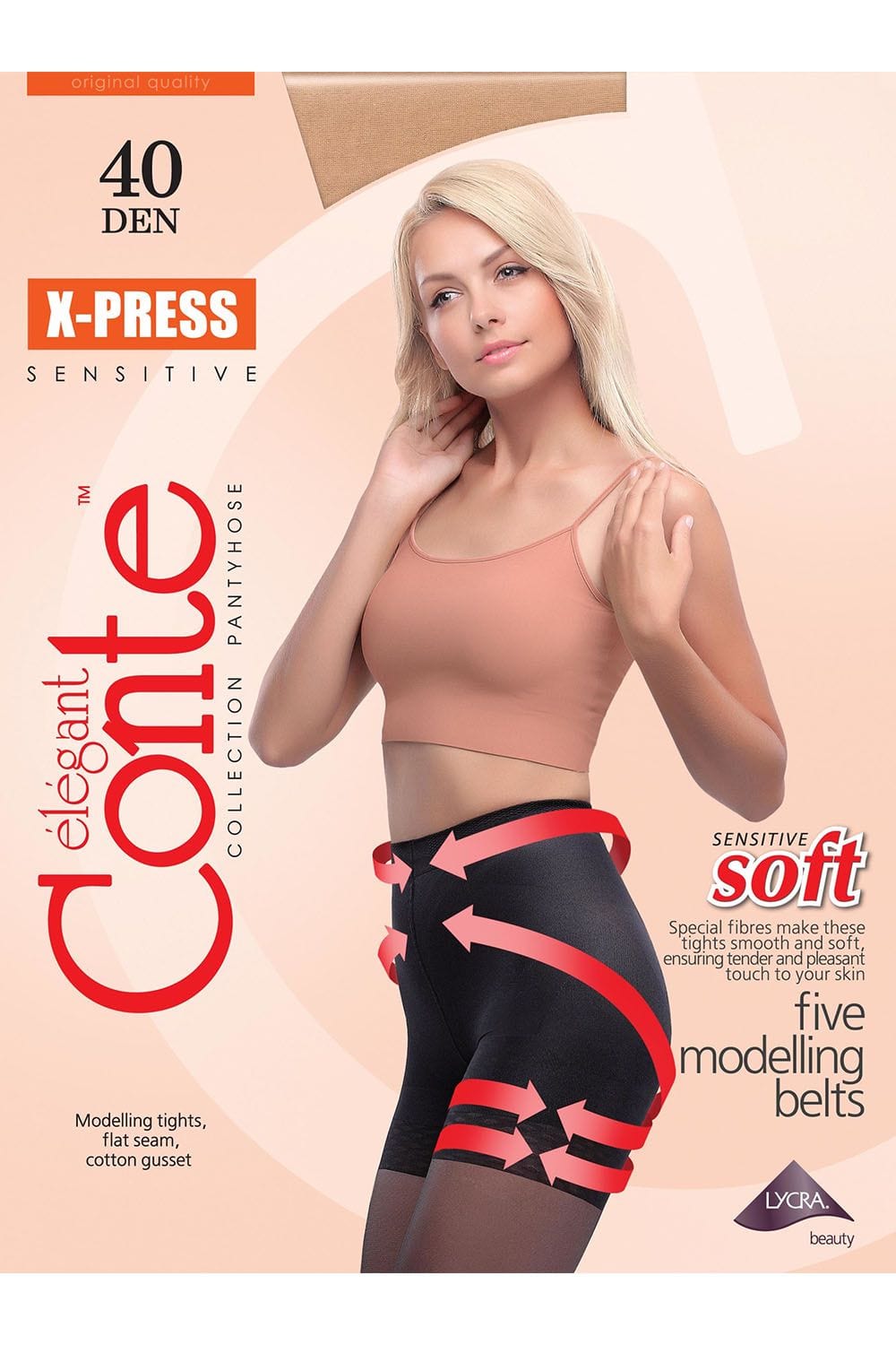 Ciorap Modelator cu Efect de Push-Up X-press 40 Den – Natalee