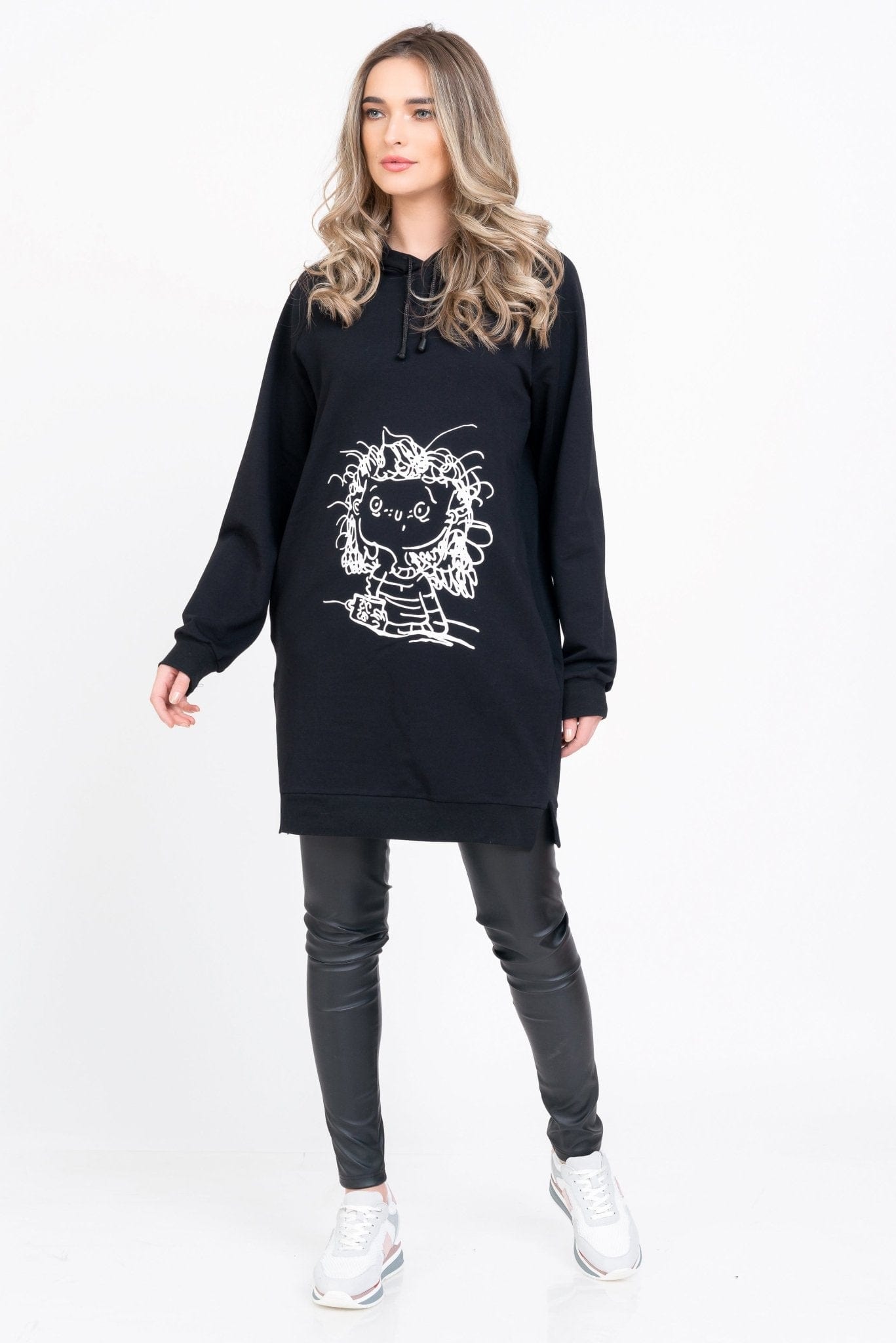 Hanorac negru Serena - Hanorace dama - Natalee